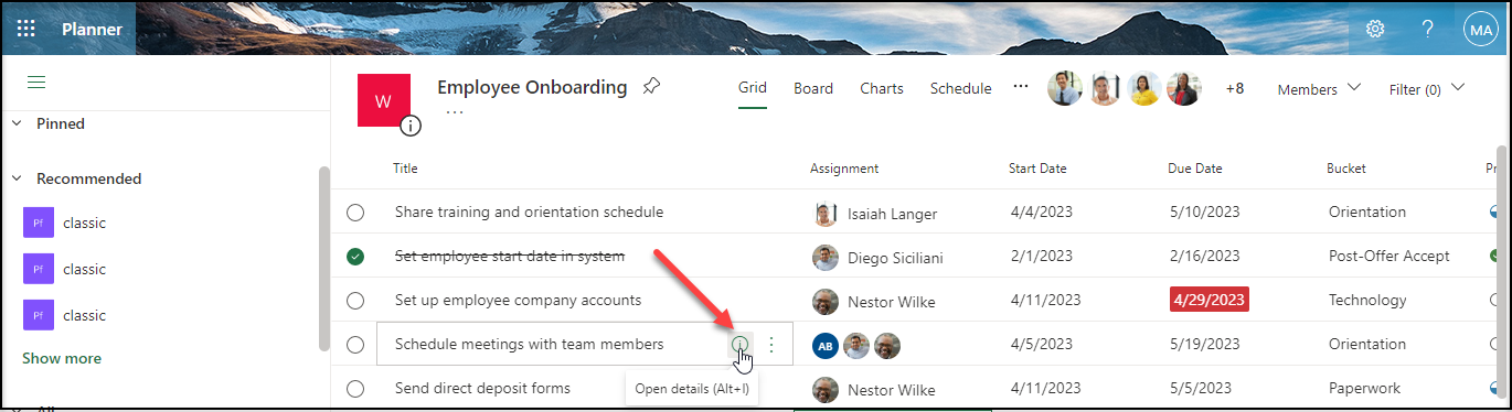 Microsoft introduces Grid View in Planner