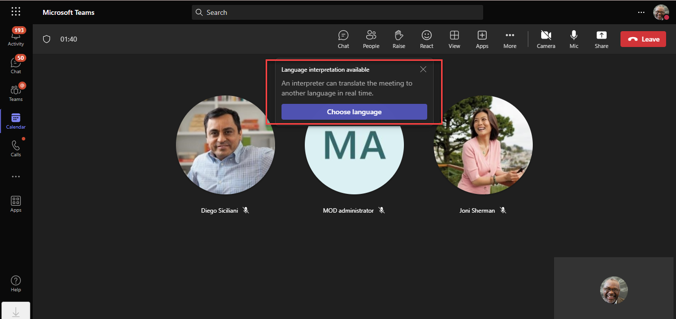Let’s see how Language Interpretation works with Microsoft Teams