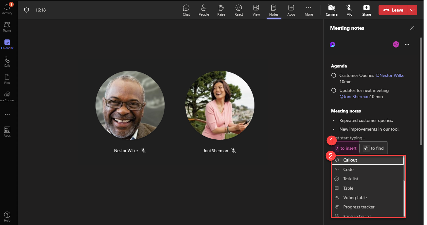 Collaborative Meeting Notes in Microsoft Teams Meetings