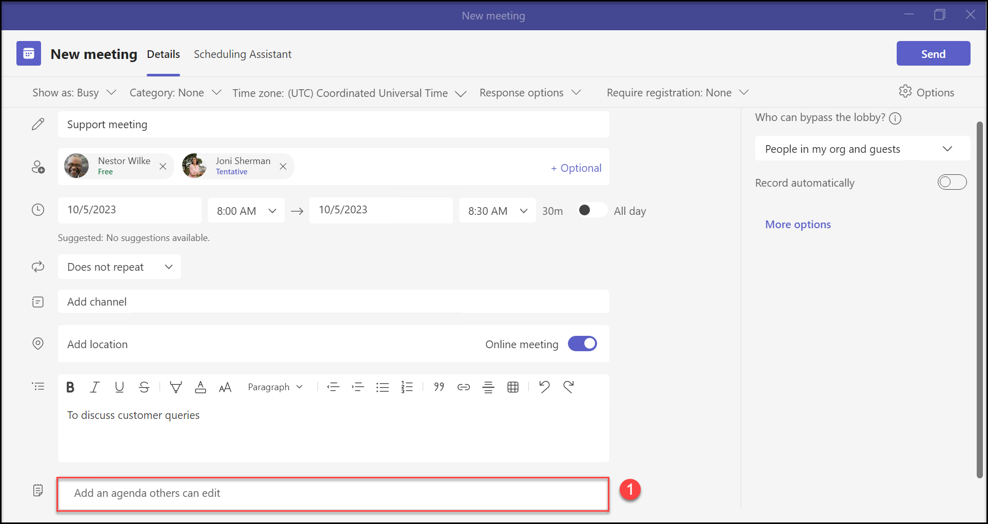 Collaborative Meeting Notes in Microsoft Teams Meetings