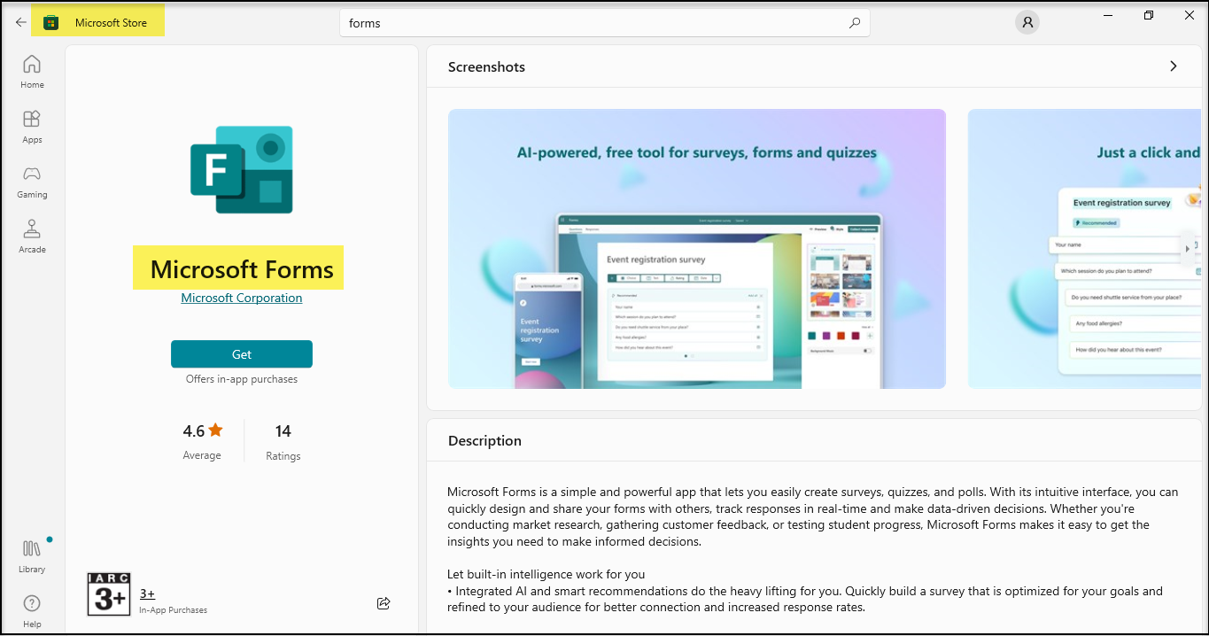 New Microsoft Forms App: Quick Form Creation on Desktop