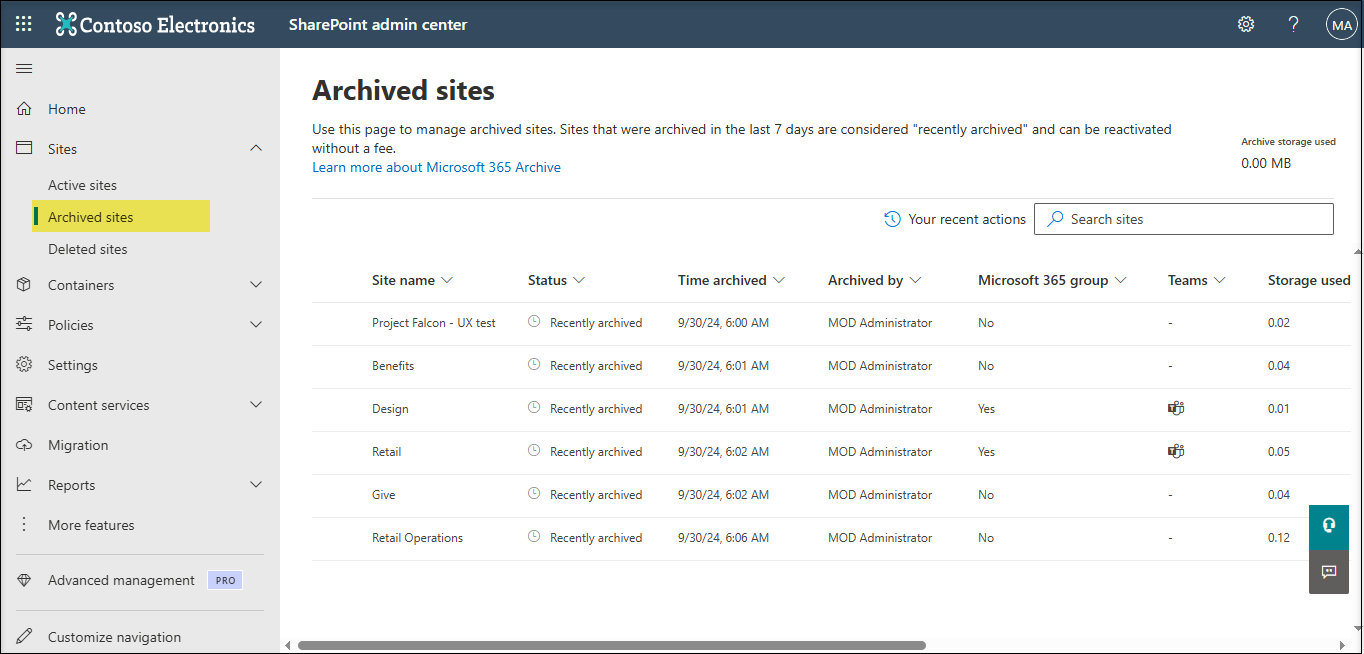 How to archive inactive SharePoint sites to save storage