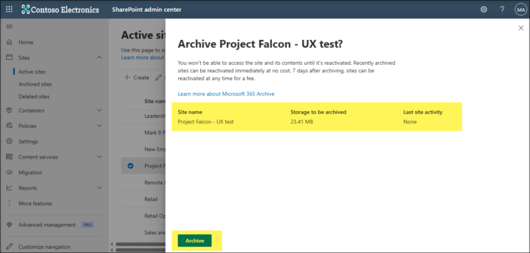 How to archive inactive SharePoint sites to save storage