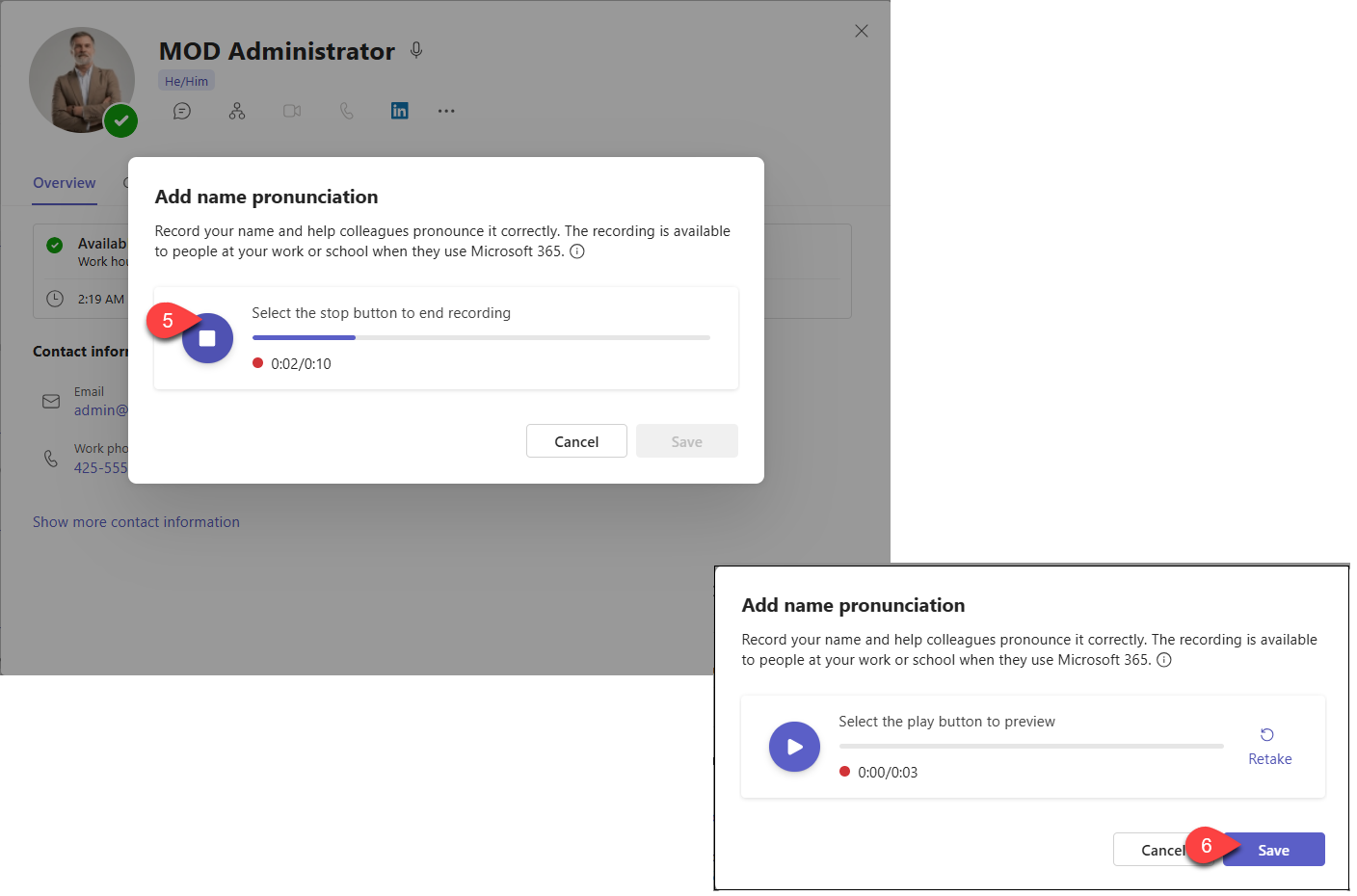Add name pronunciation to your Teams & Outlook profile card