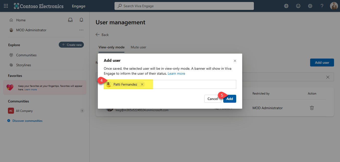 A New Feature to Manage Users with View-Only Mode in Viva Engage
