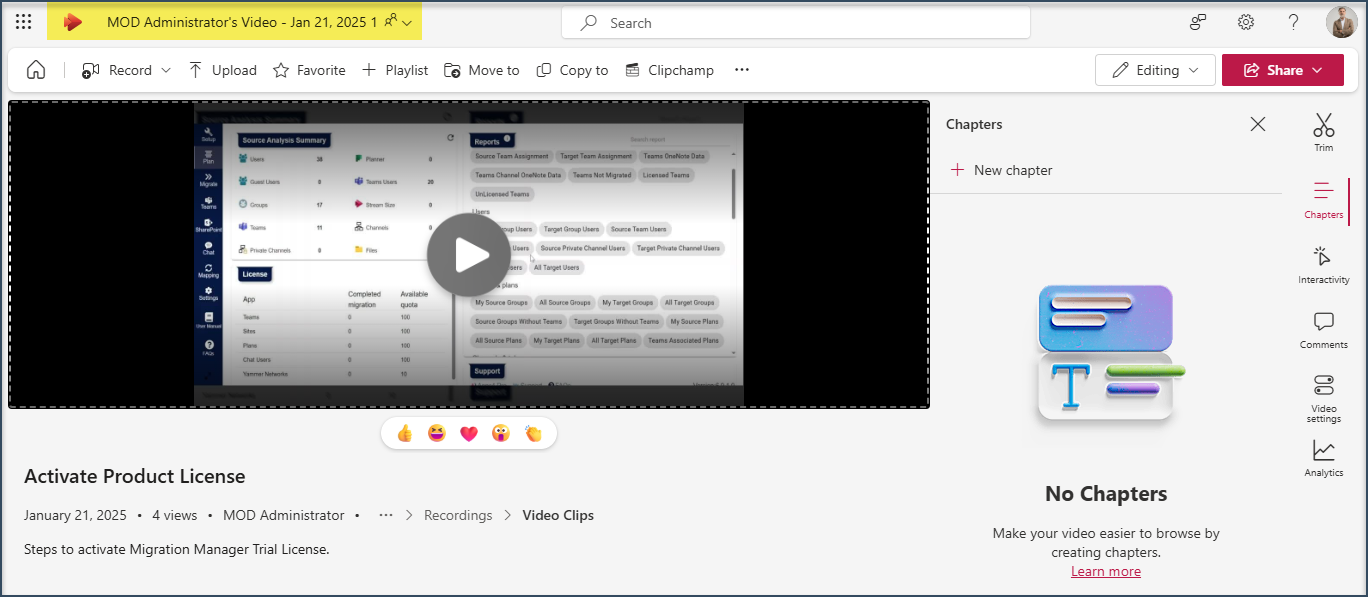 Stream video recordings in Outlook