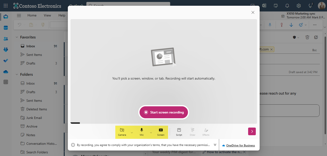 Stream video recordings in Outlook