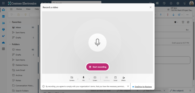 Stream video recordings in Outlook