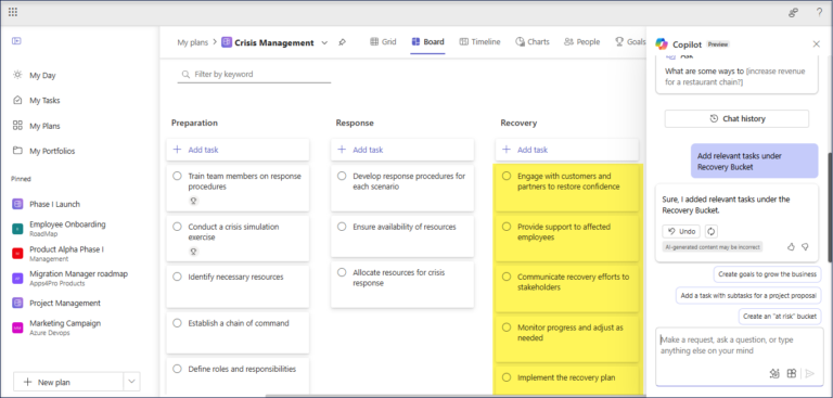 How Copilot Helps You in Microsoft Planner