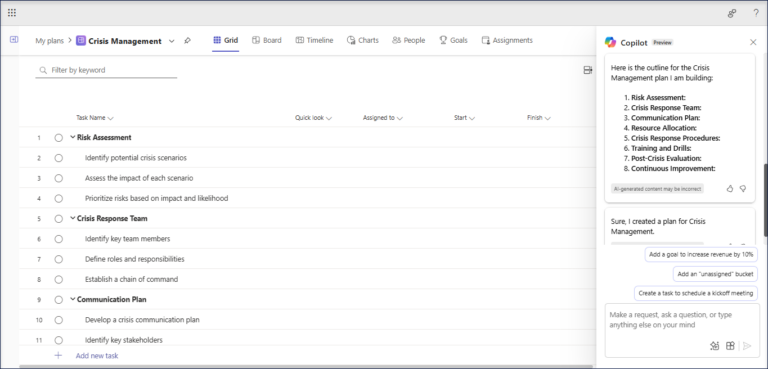 How Copilot Helps You in Microsoft Planner
