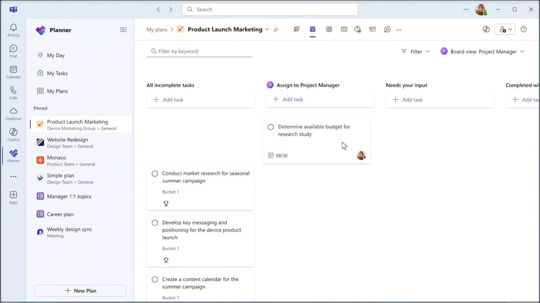 All about Project Manager Agent in Microsoft Planner